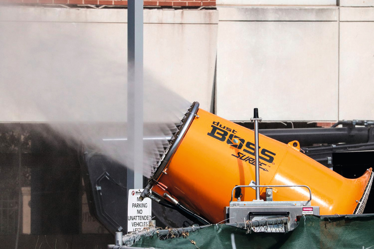 Controlling dust for a hospital demolition protects patients and ...