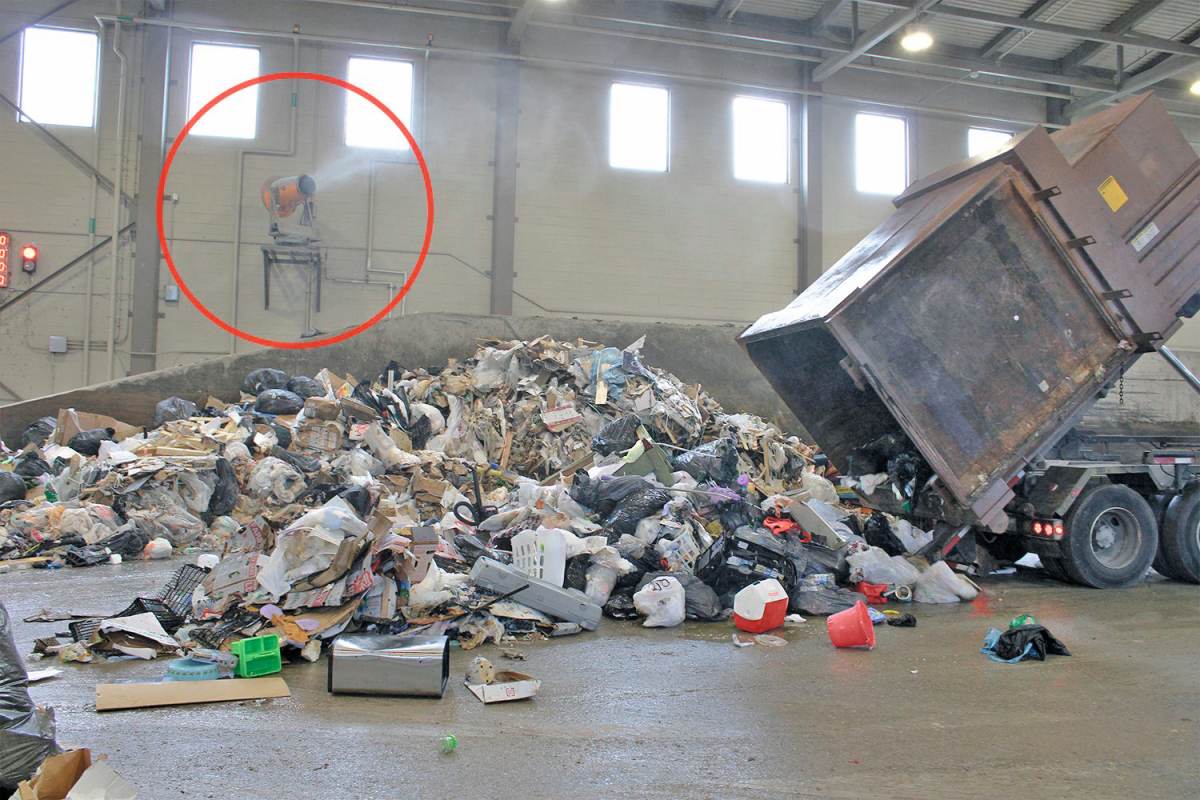 Controlling dust at waste transfer terminals with mist cannons ...